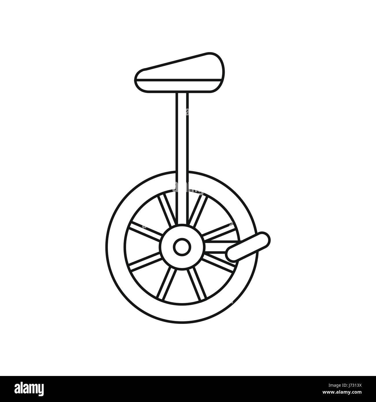 Unicycle, one wheel bicycle icon, outline style Stock Vector Image ...