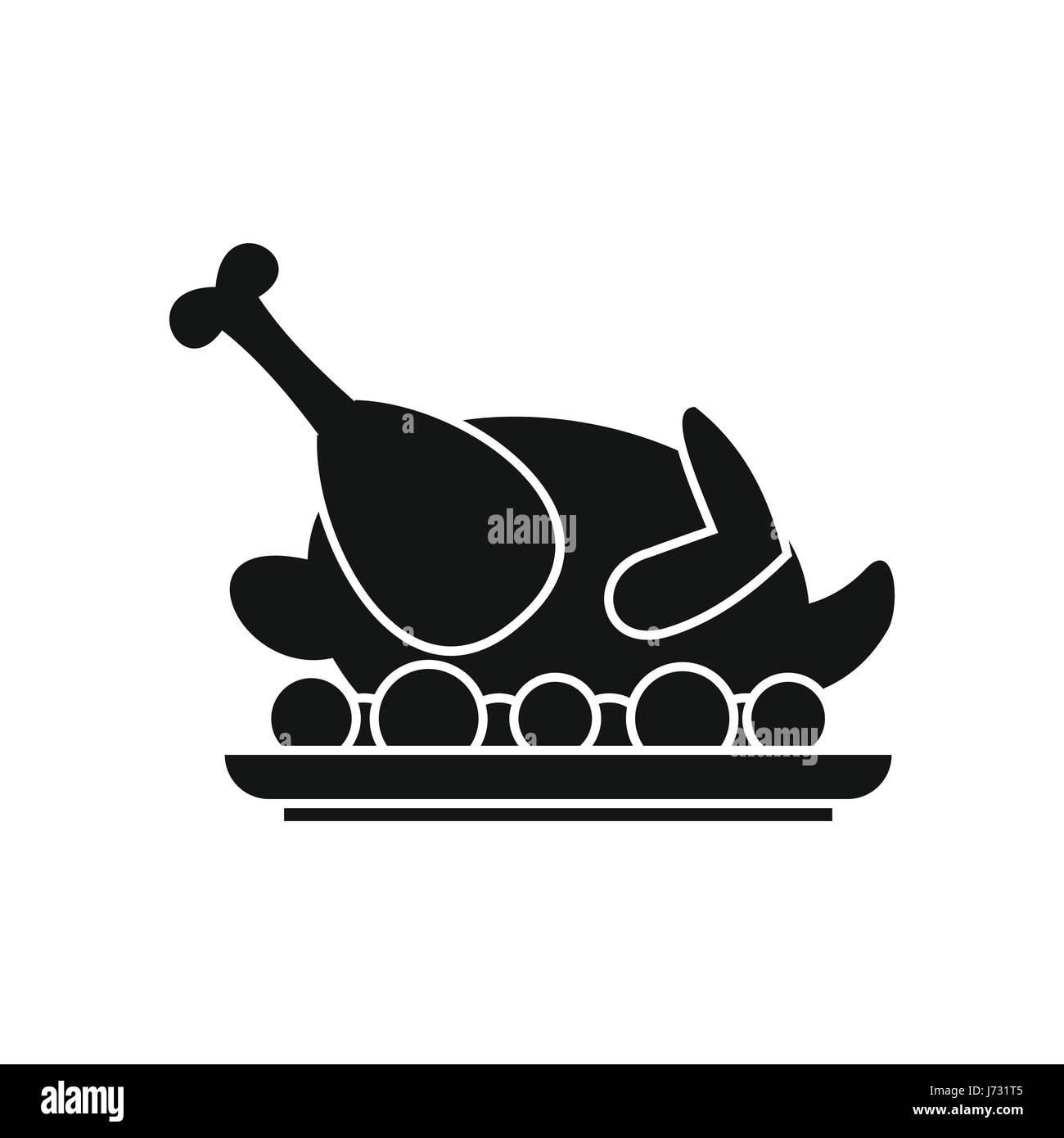 Roasted turkey icon, simple style Stock Vector Image & Art - Alamy