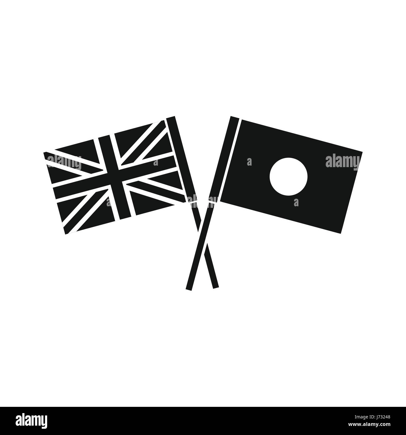 UK and Japan flags crossed icon, simple style Stock Vector Image & Art ...