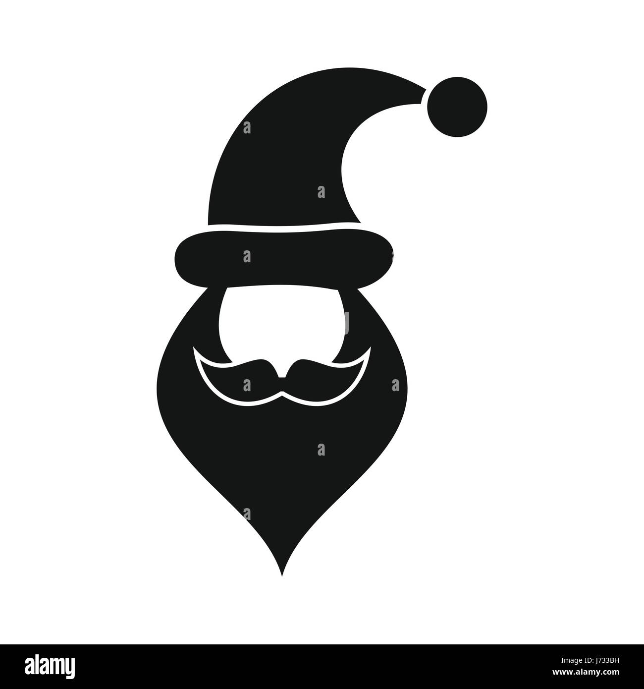 Santa hat, mustache and beard, simple style Stock Vector Image & Art ...