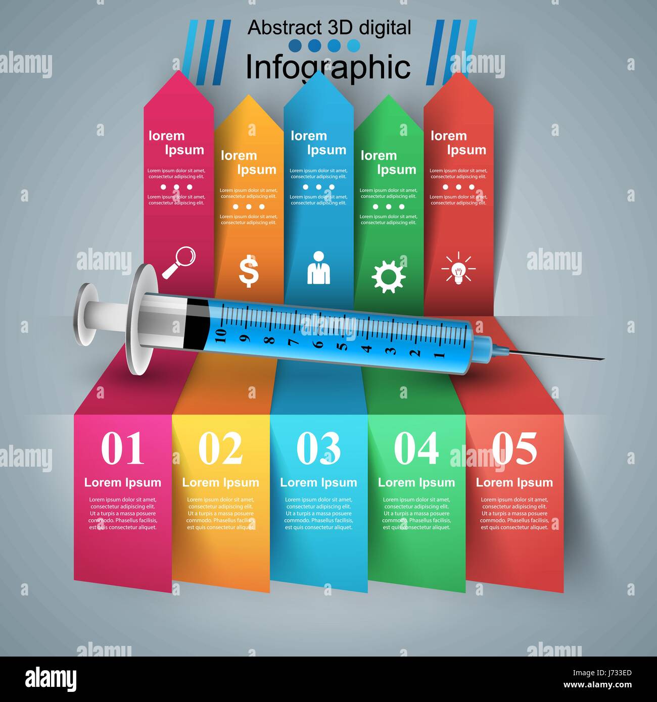 Health, Syringe icon. 3D Medical infographic Stock Vector Image & Art ...