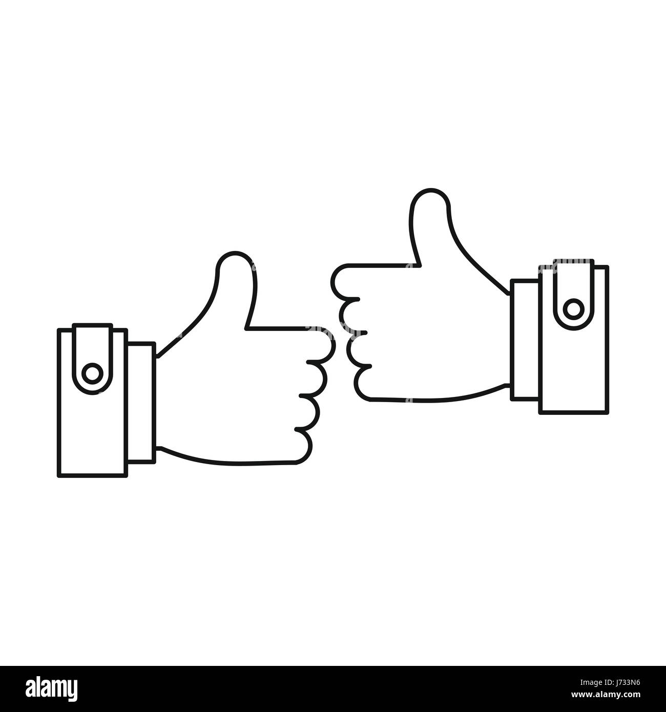 Male hands showing Ok sign icon, outline style Stock Vector Image & Art ...