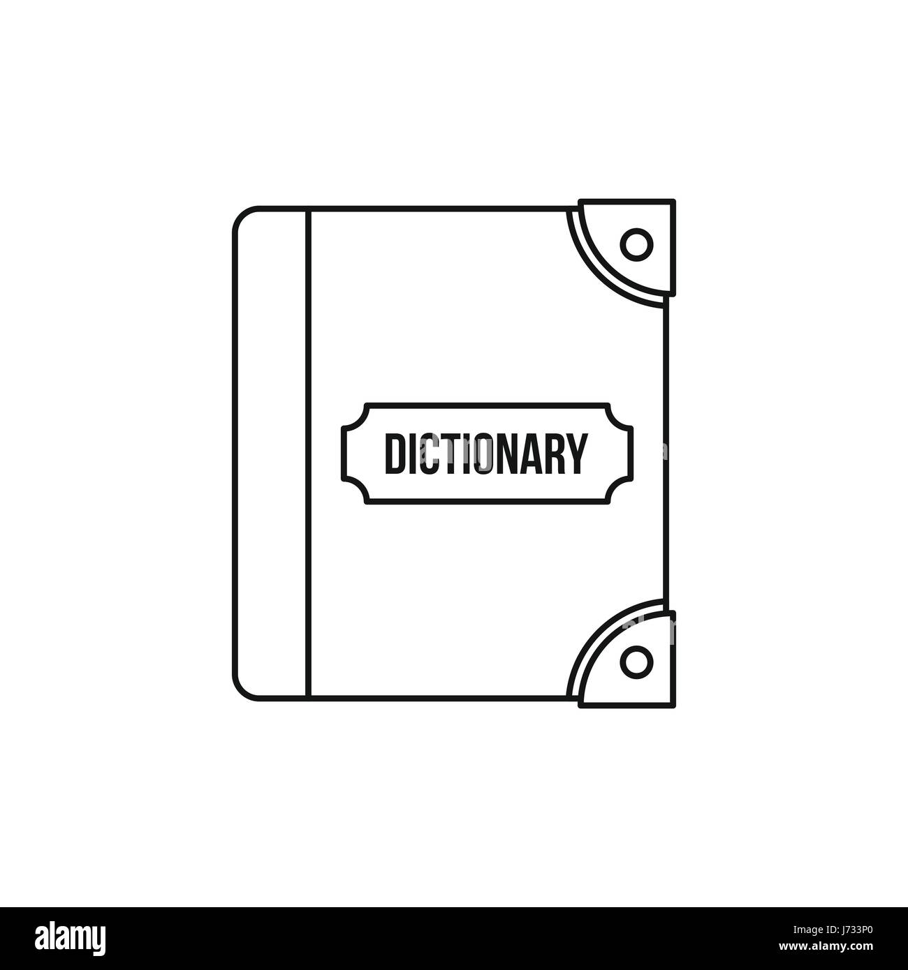English Dictionary Icon Outline Style Stock Vector Image Art Alamy