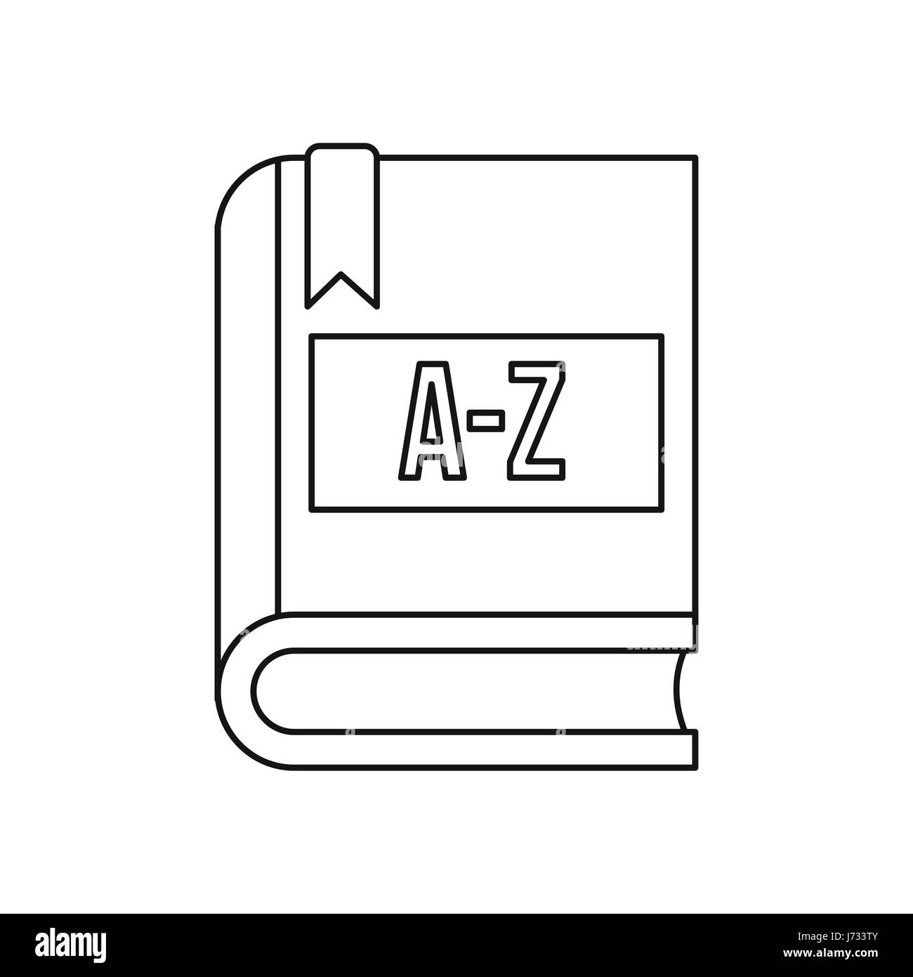 Dictionary icon black website Black and White Stock Photos & Images - Alamy