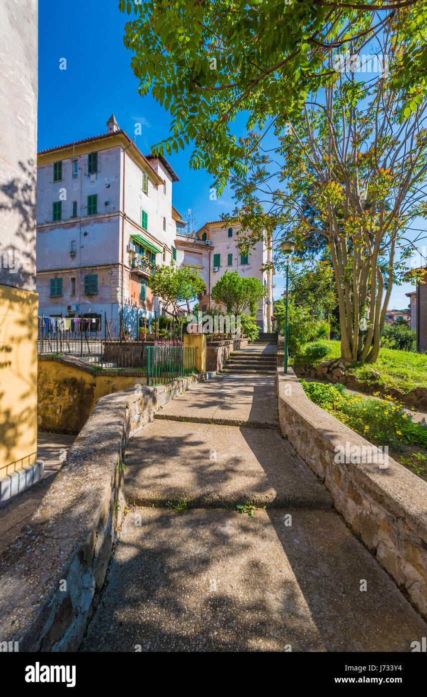 Rome, Italy - The suggestive popular Garbatella quarter in Ostiense ...