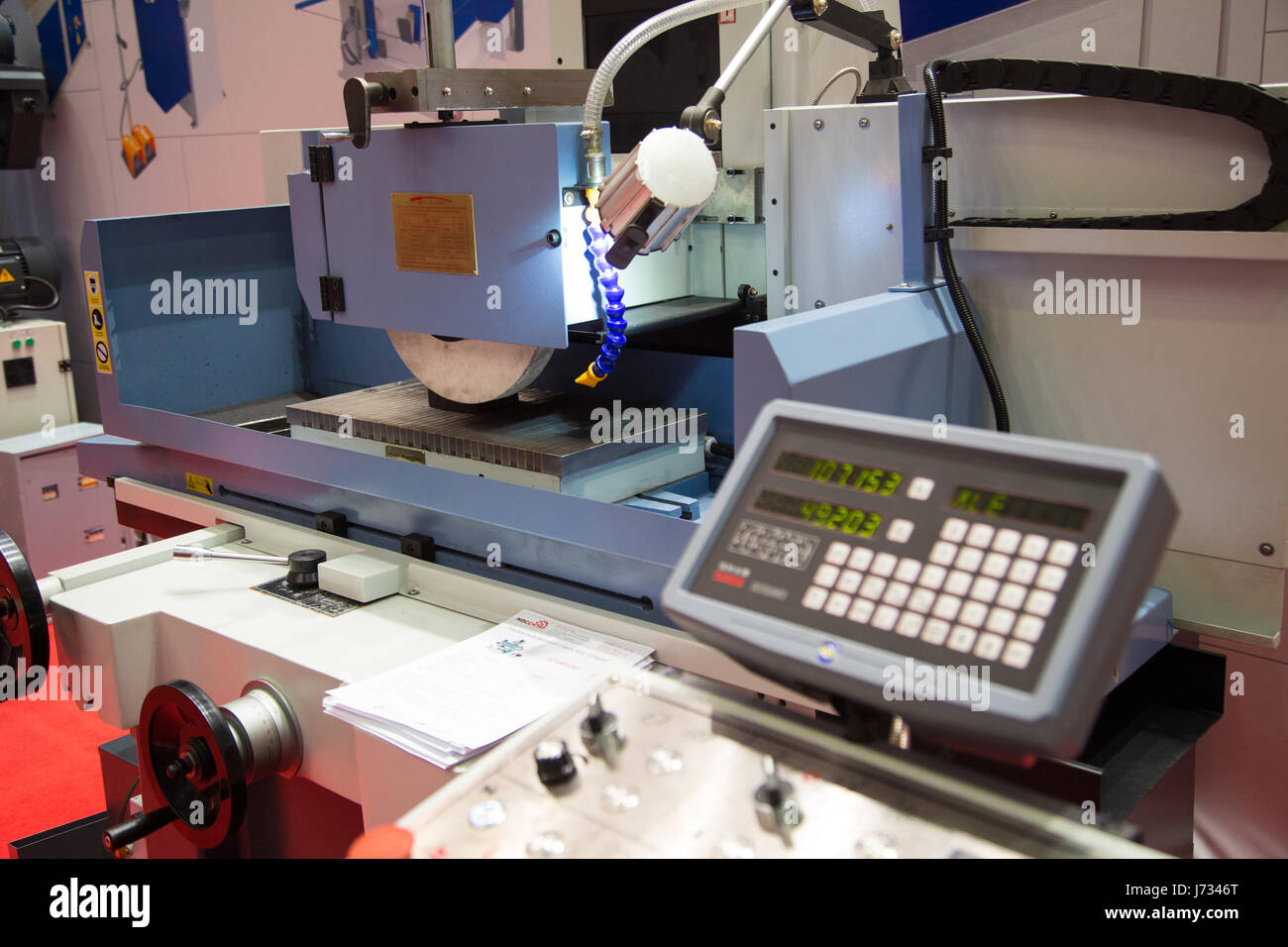 Modern programmable lathe Stock Photo - Alamy
