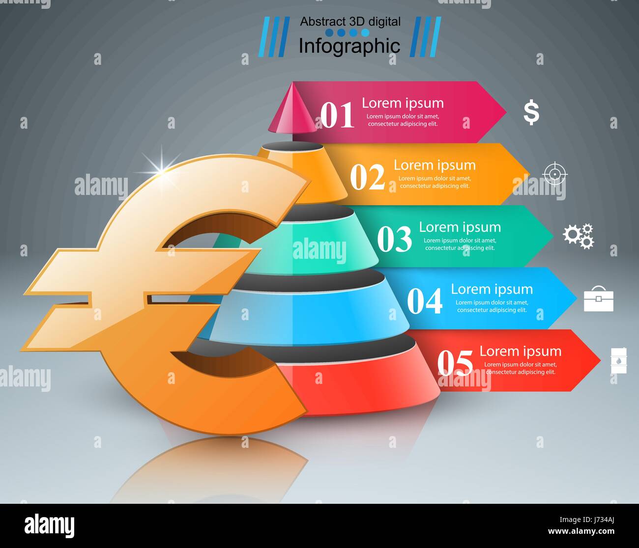 3D infographic.Euro, Money icon Stock Vector Image & Art - Alamy