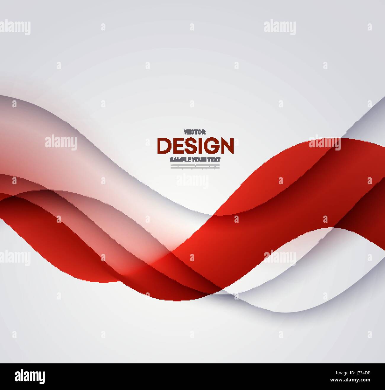 Red vector Template Abstract background with curves lines and shadow ...