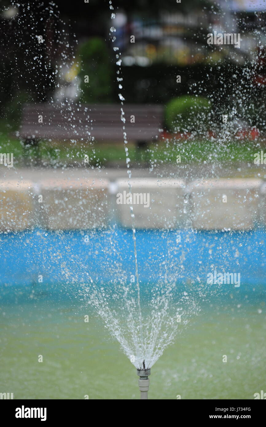 Texture of water drops of fountain, Splash of water in the fountain ...