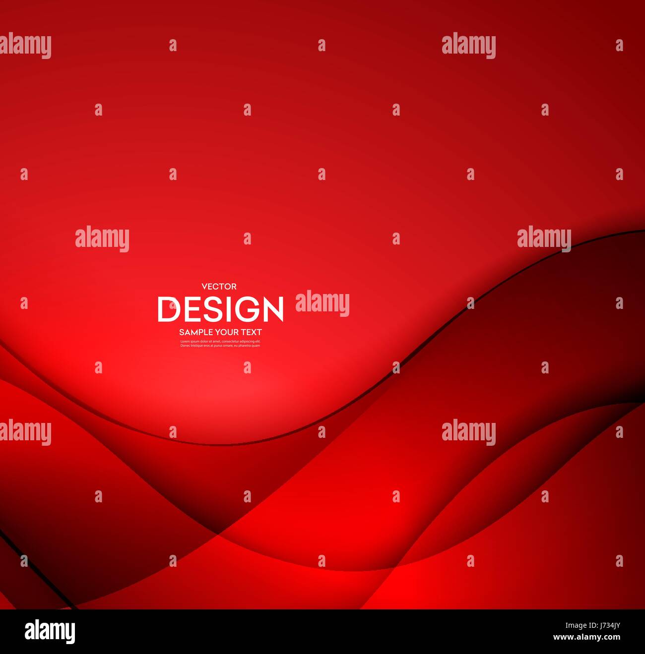 Red vector Template Abstract background with curves lines. For flyer ...