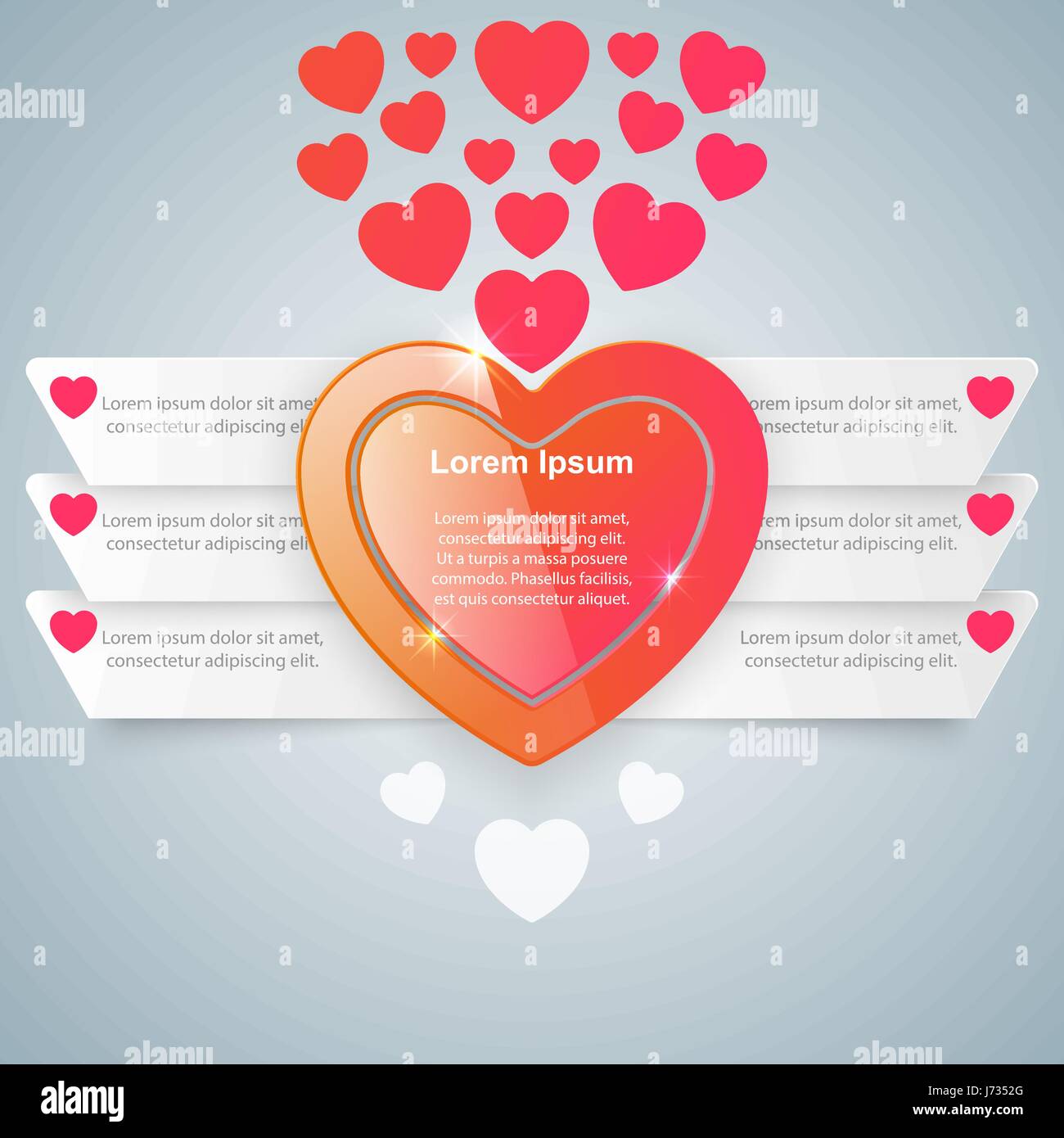 Background hearts cut paper Stock Vector Images - Alamy