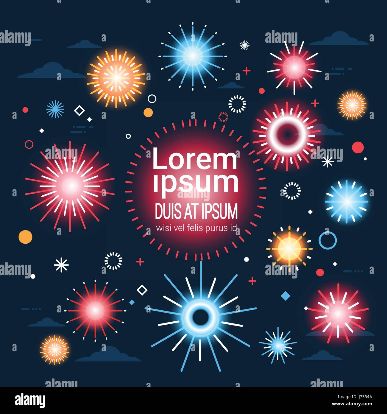 Realistic colorful firework space Stock Vector Images - Alamy