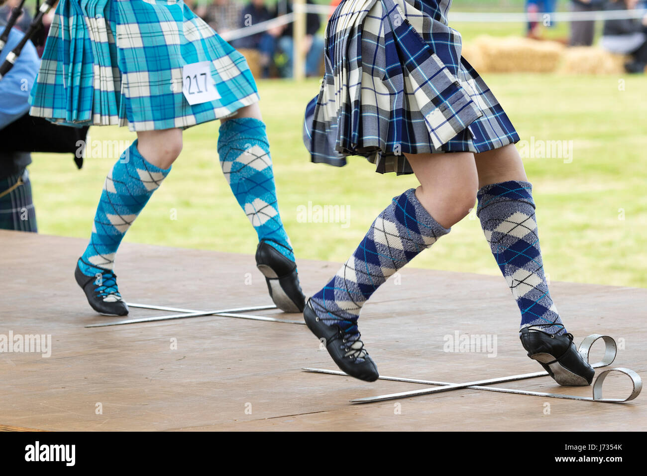 Fochabers, Scotland - May 21, 2017: Two Highland Dancers performing a ...