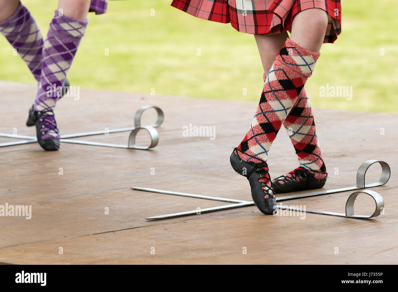 Fochabers, Scotland - May 21, 2017: Two Highland Dancers performing a ...