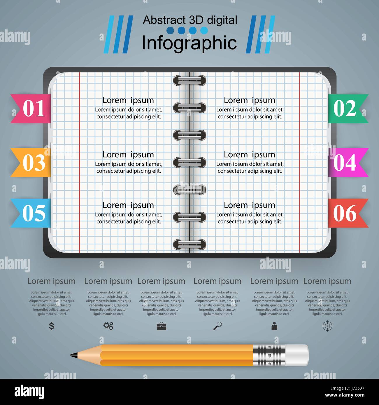 Notepad, notebok icon. Abstract infographic Stock Vector Image & Art ...