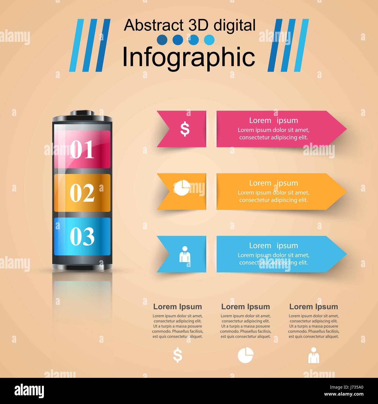 Abstract 3D digital illustration Infographic Stock Vector Image & Art ...