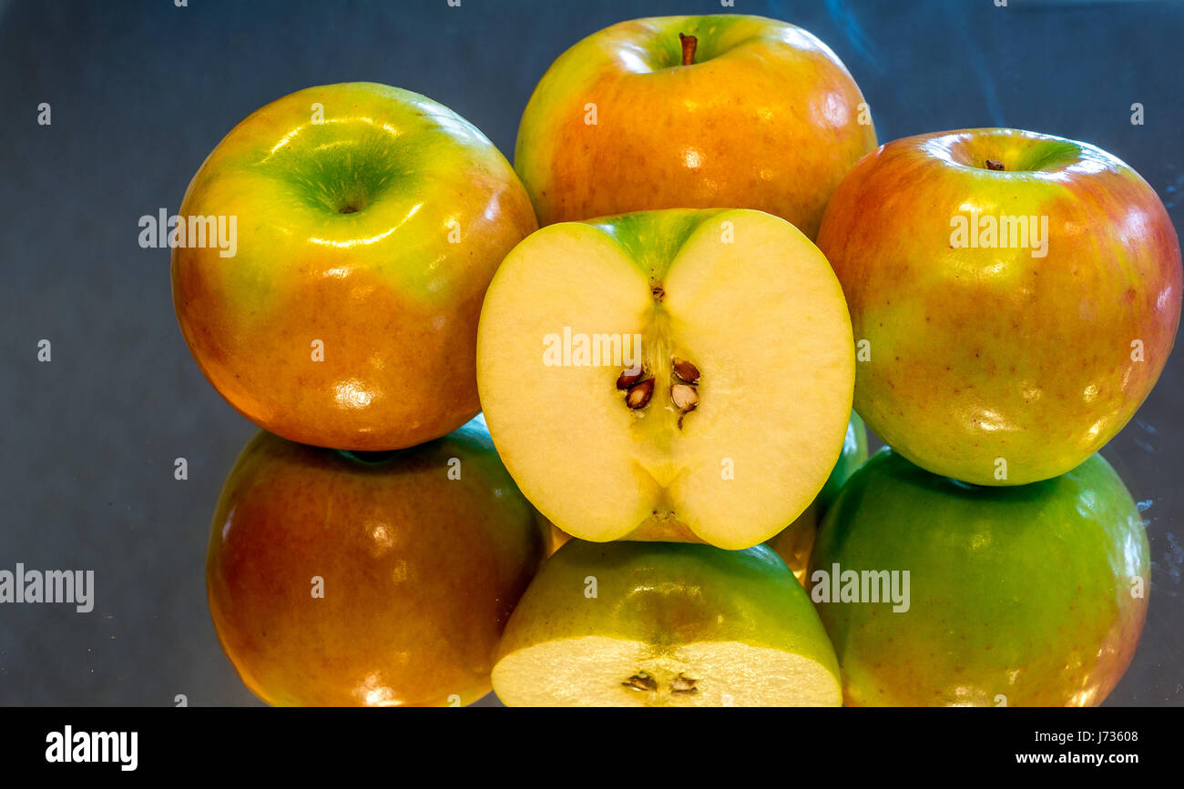Cute group of apples fresh and natural Stock Photo - Alamy