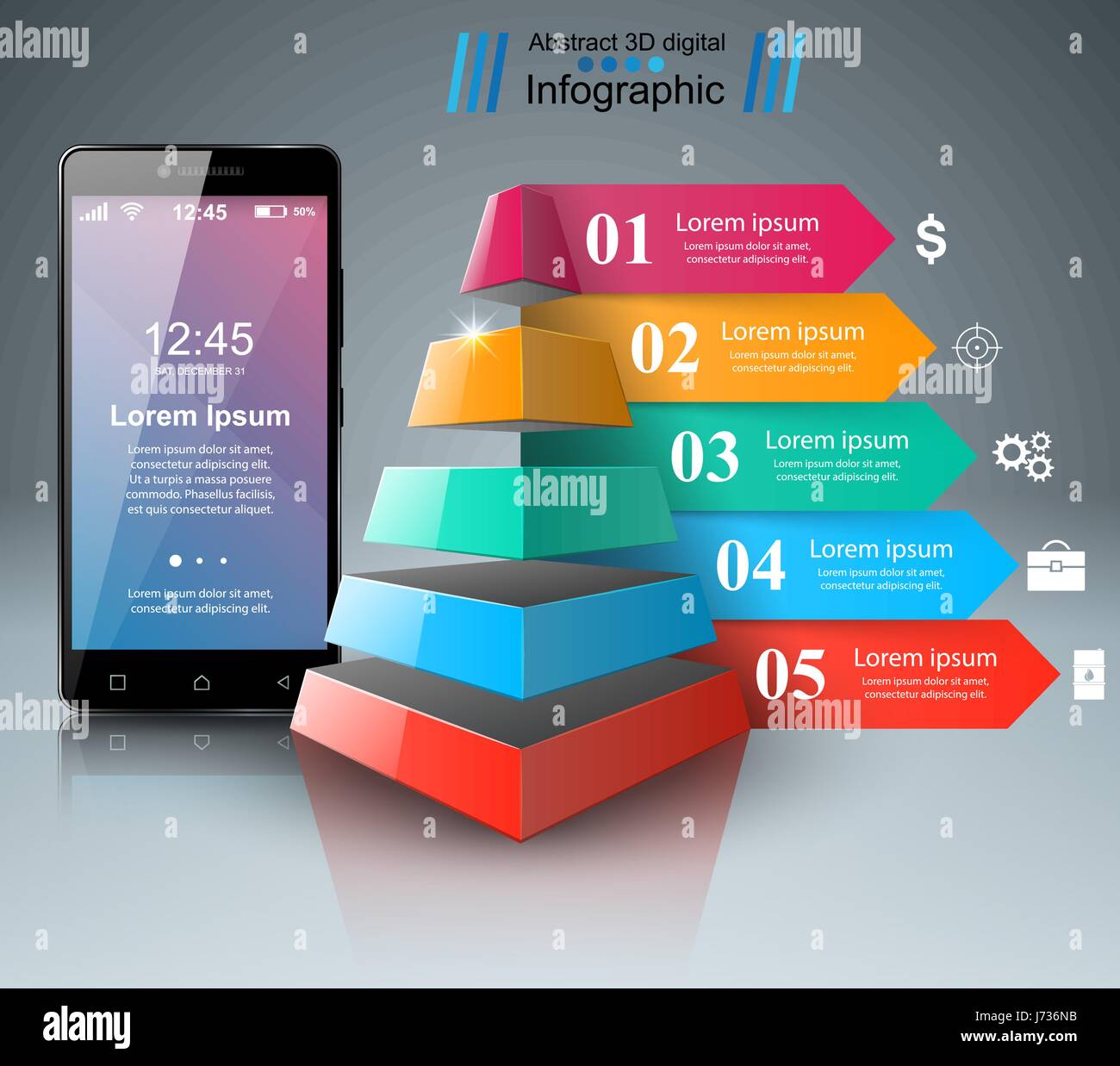3D infographic. Smartphone icon Stock Vector Image & Art - Alamy