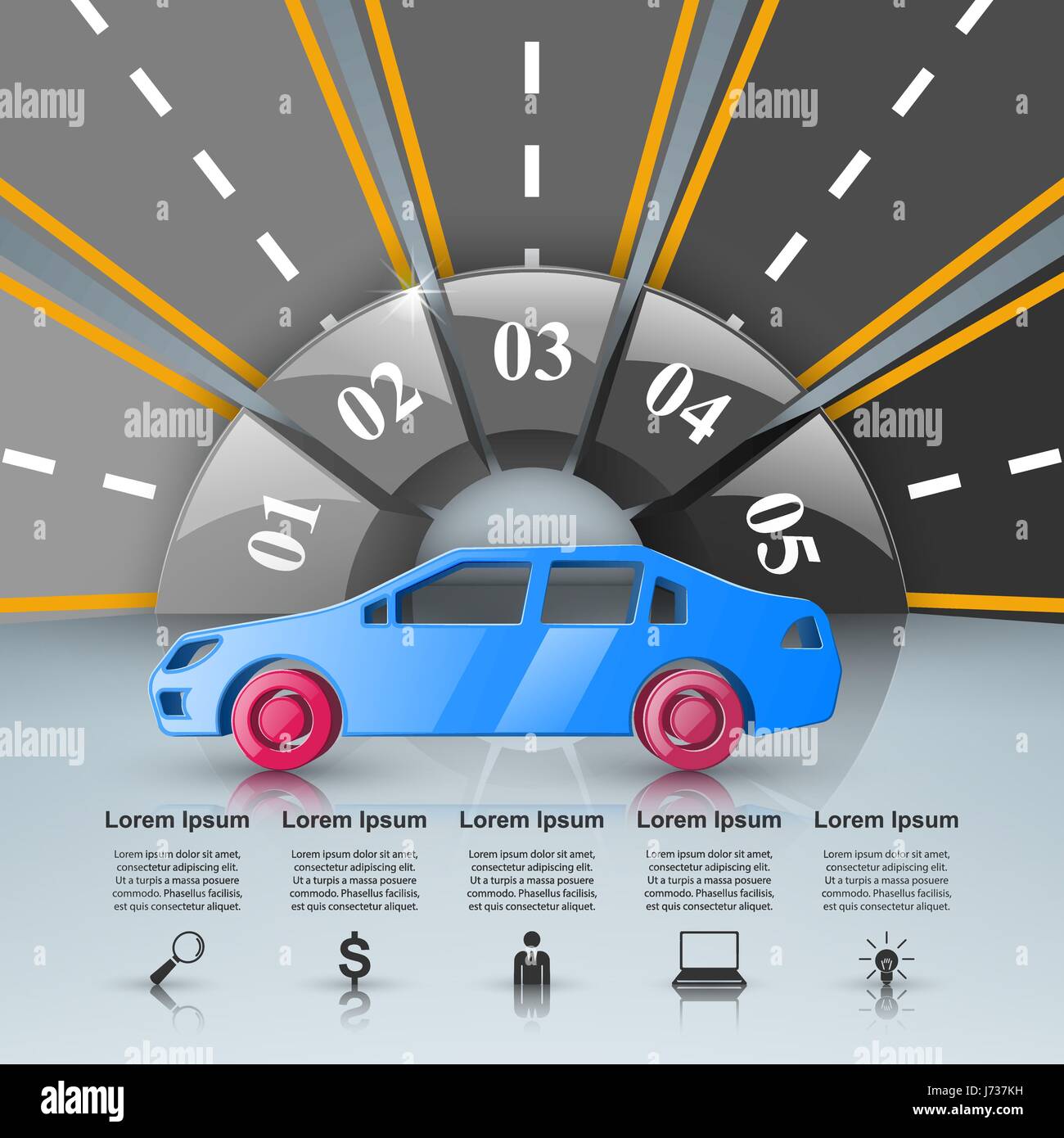 Road infographic design template and marketing icons. Car icon Stock ...