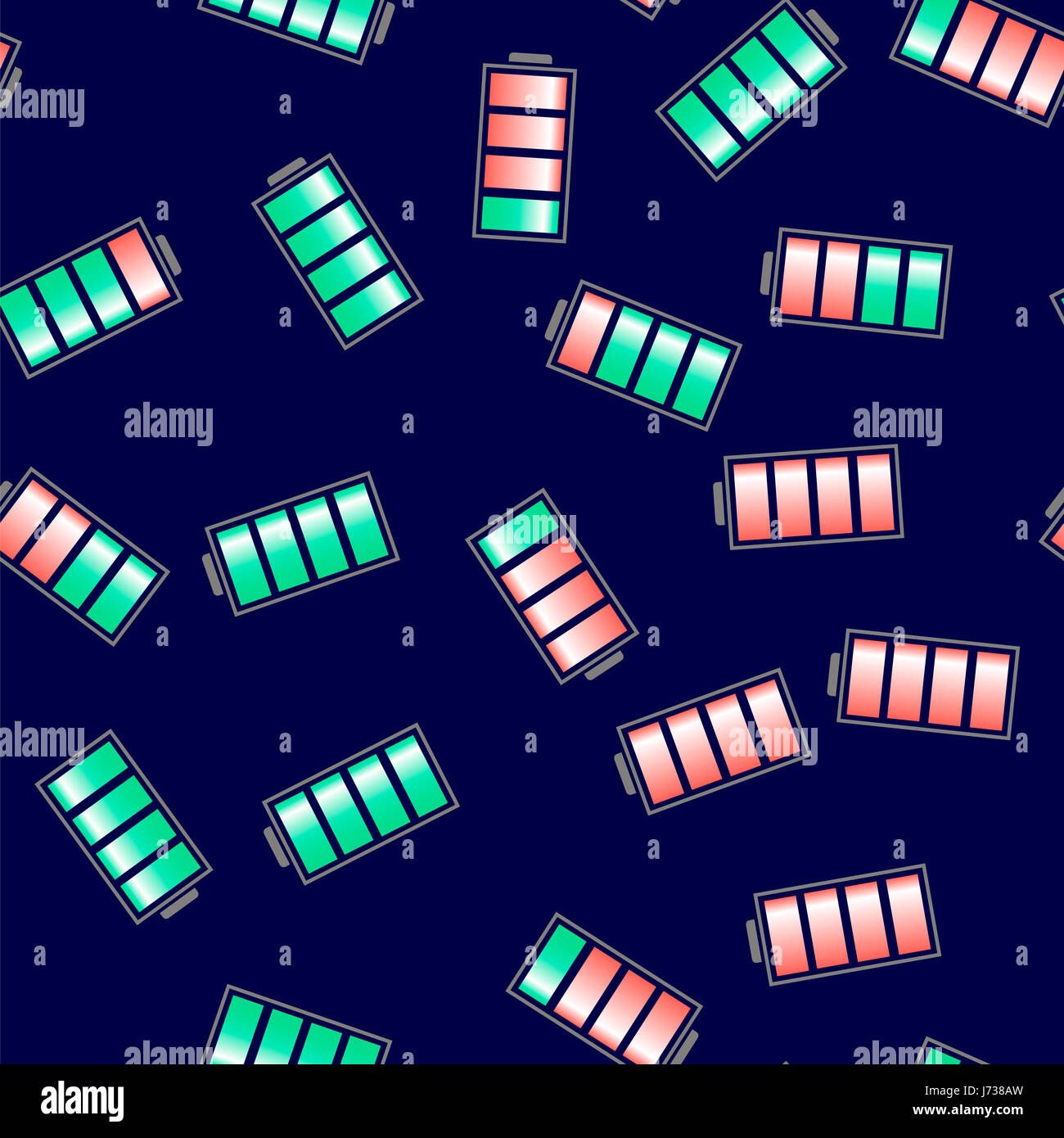 Different Charge of Battery Seamless Pattern Stock Photo - Alamy
