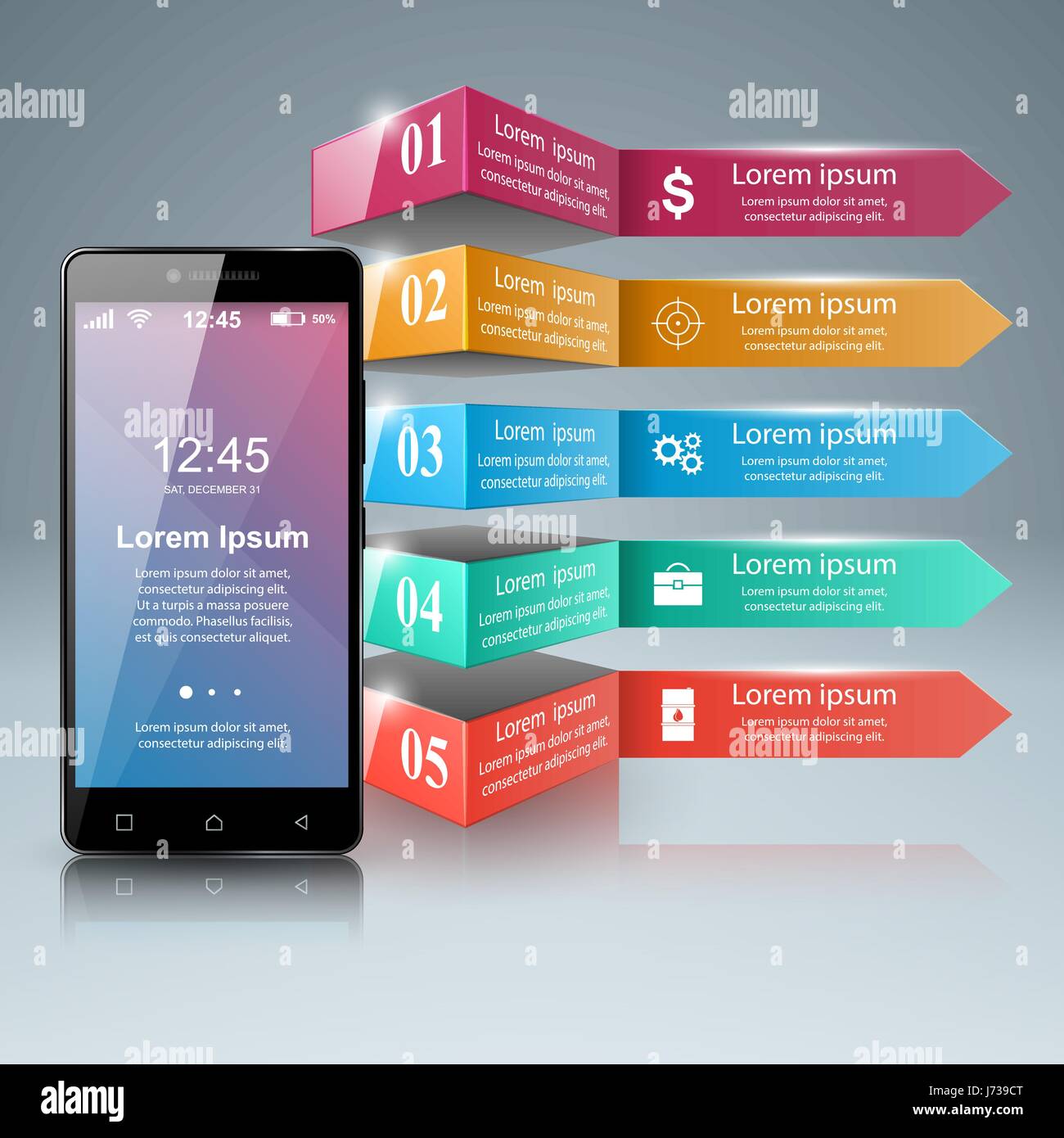 3D infographic. Smartphone icon Stock Vector Image & Art - Alamy