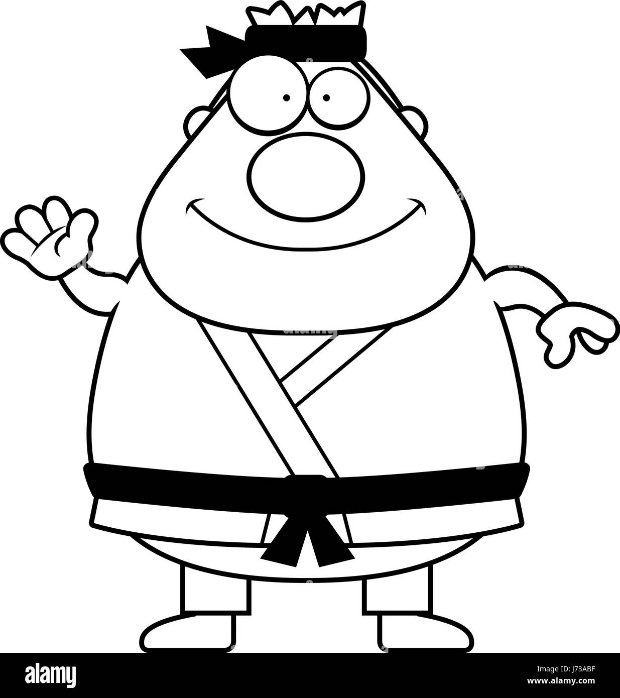 A cartoon illustration of a karate man waving Stock Vector Image & Art ...