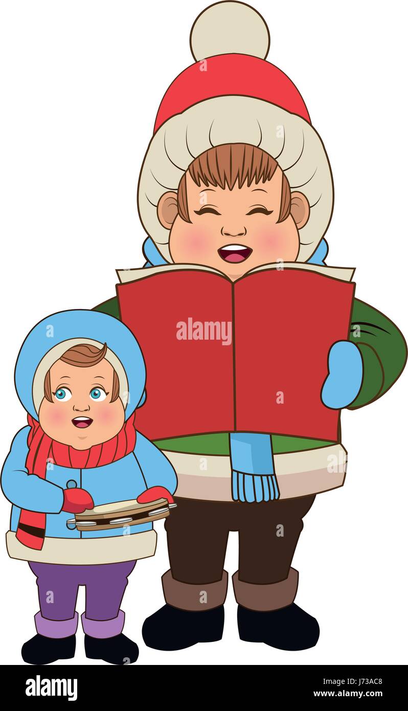 Carolers singers singing Stock Vector Images - Alamy