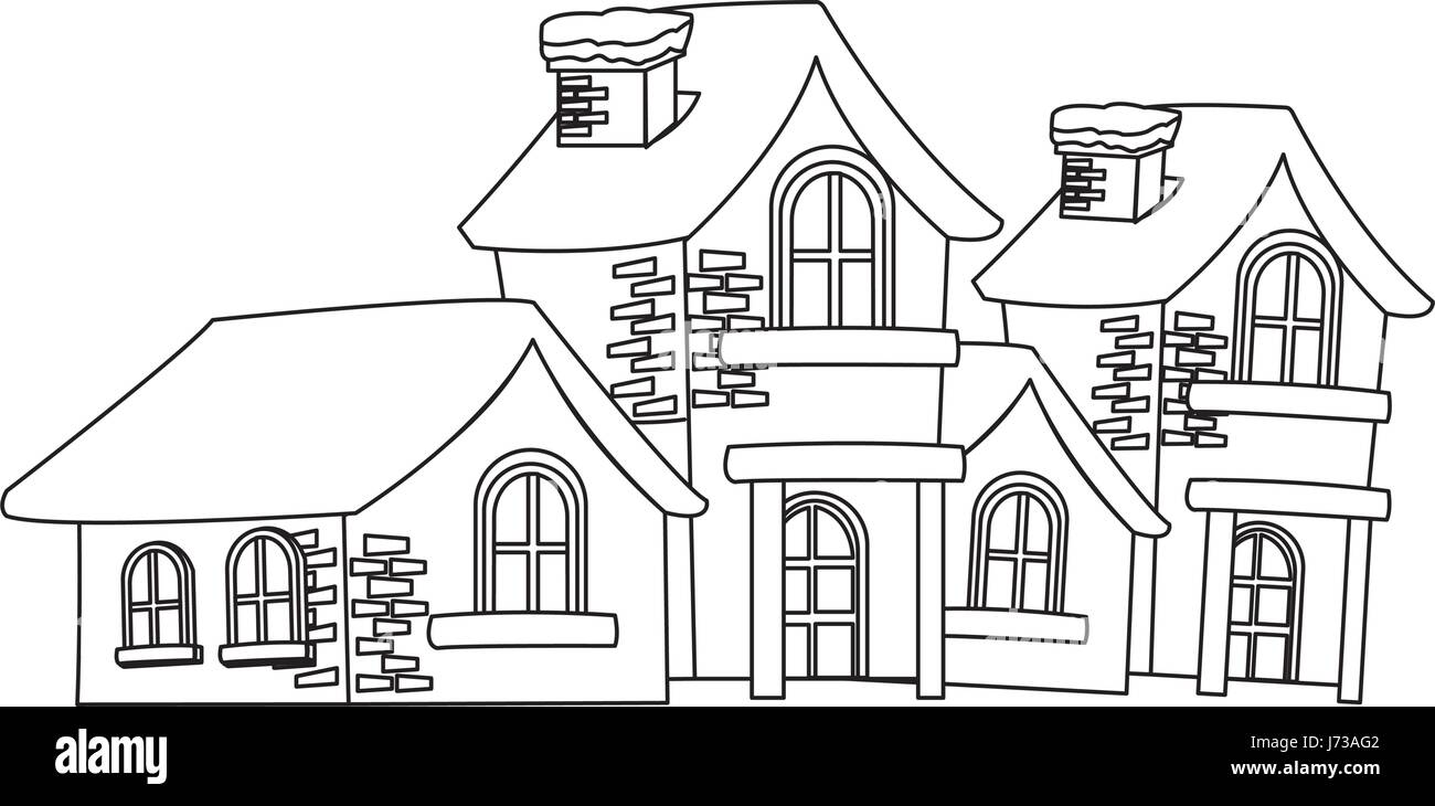 Chimney covered with snow Stock Vector Images - Alamy