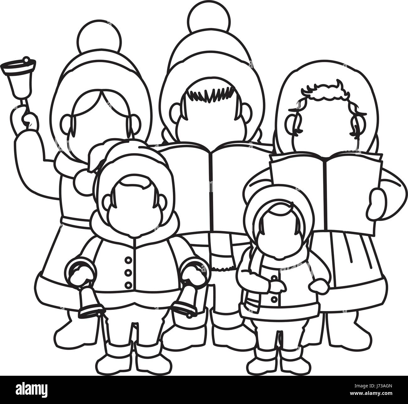 Carolers Clipart Black And White