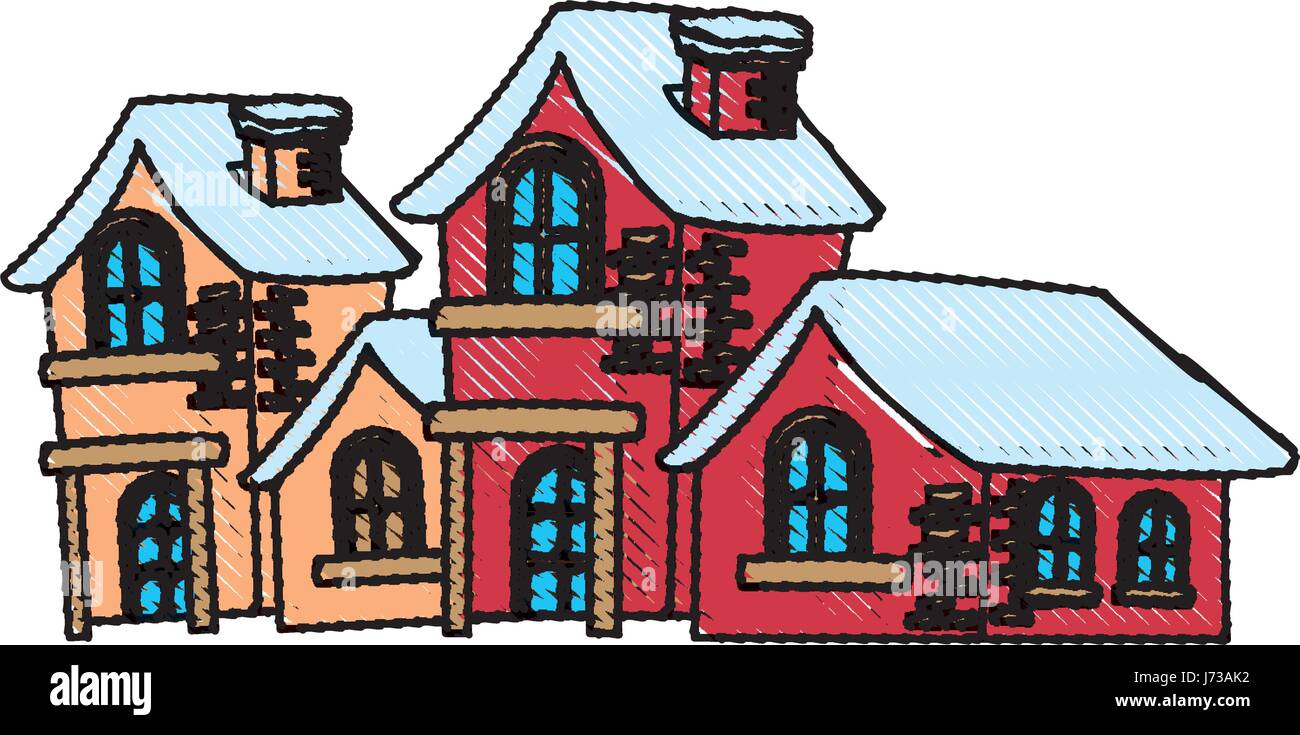 Chimney covered with snow Stock Vector Images - Alamy