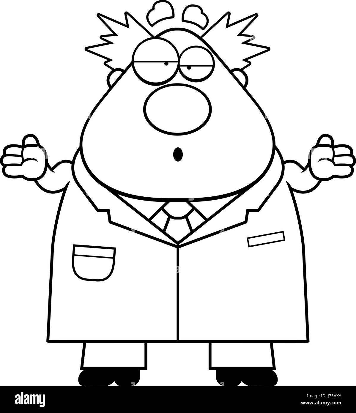 A cartoon illustration of a mad scientist looking confused Stock Vector ...