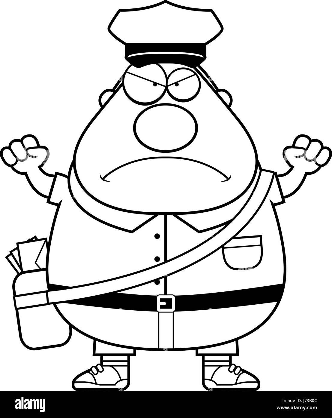 Cartoon illustration mailman looking angry hi-res stock photography and ...