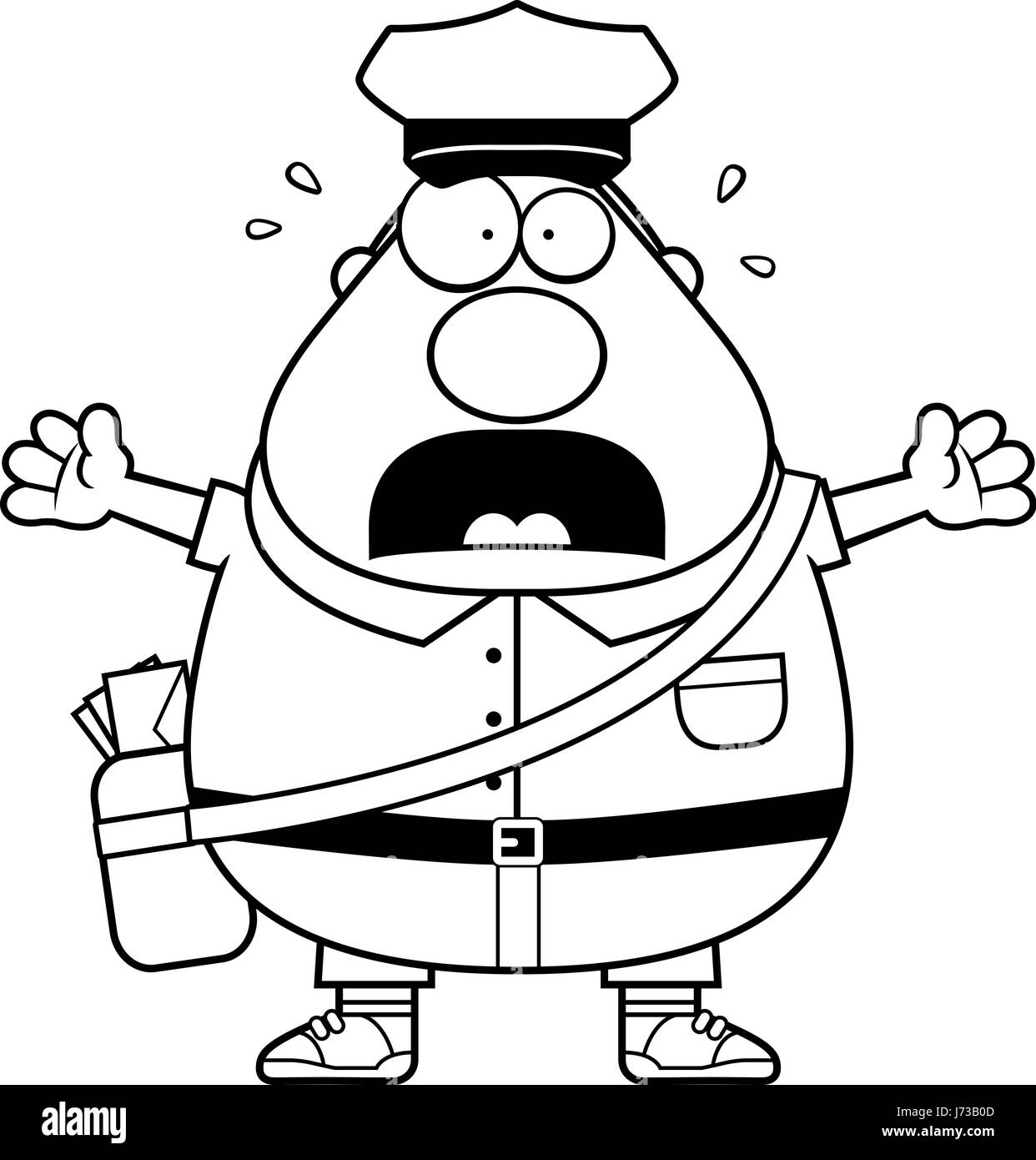 A cartoon illustration of a mailman looking scared Stock Vector Image ...