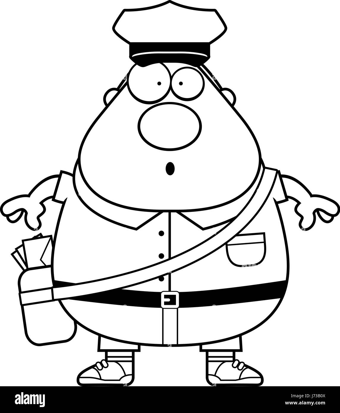 A cartoon illustration of a mailman looking surprised Stock Vector ...