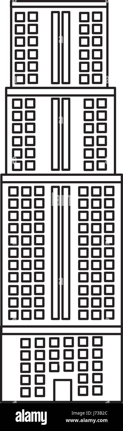 building skyscraper high facade urban outline Stock Vector Image & Art ...
