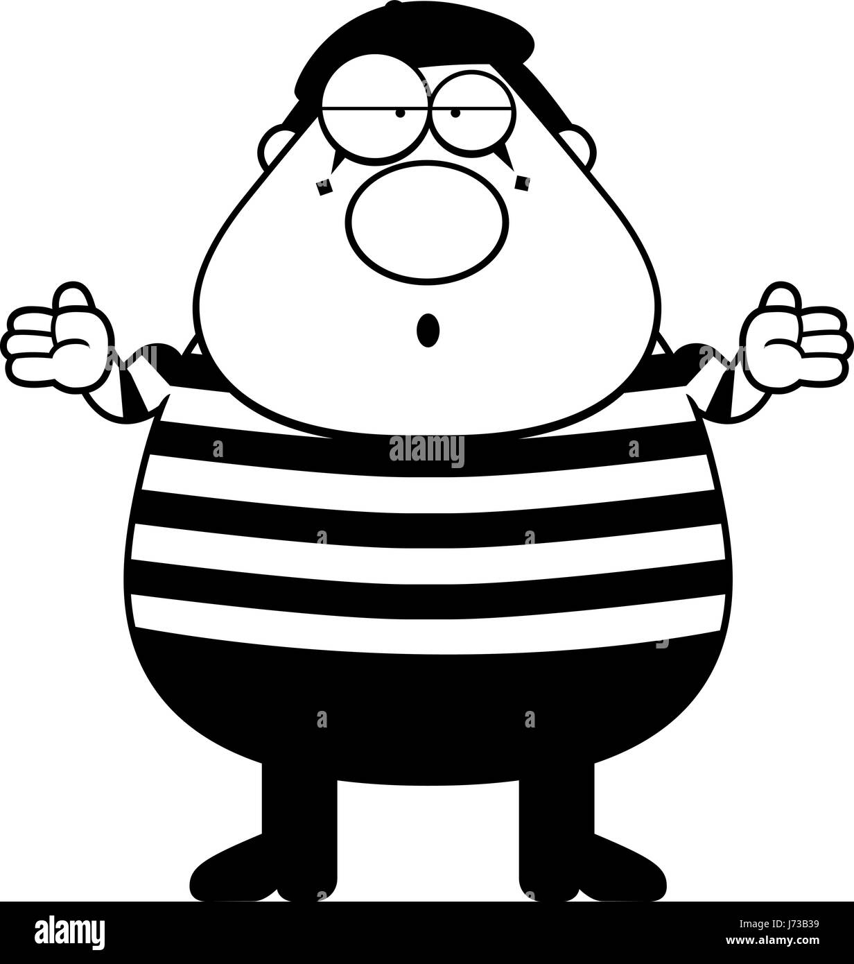 A cartoon illustration of a mime with a confused expression Stock ...