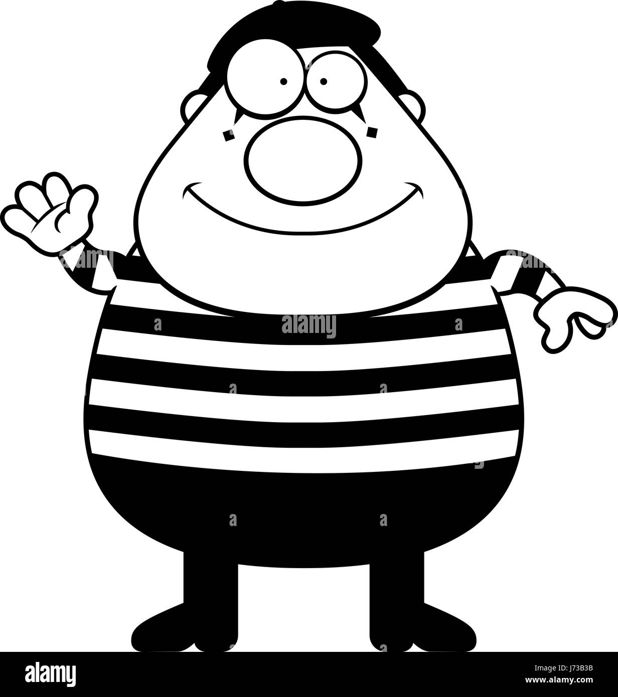 A cartoon illustration of a mime waving and smiling Stock Vector Image ...