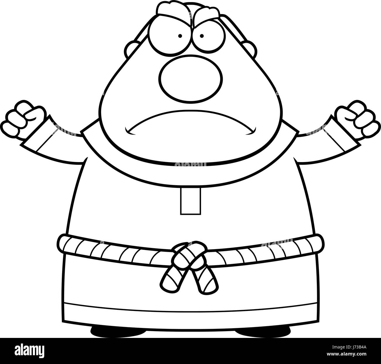 A cartoon illustration of a monk with an angry expression Stock Vector ...