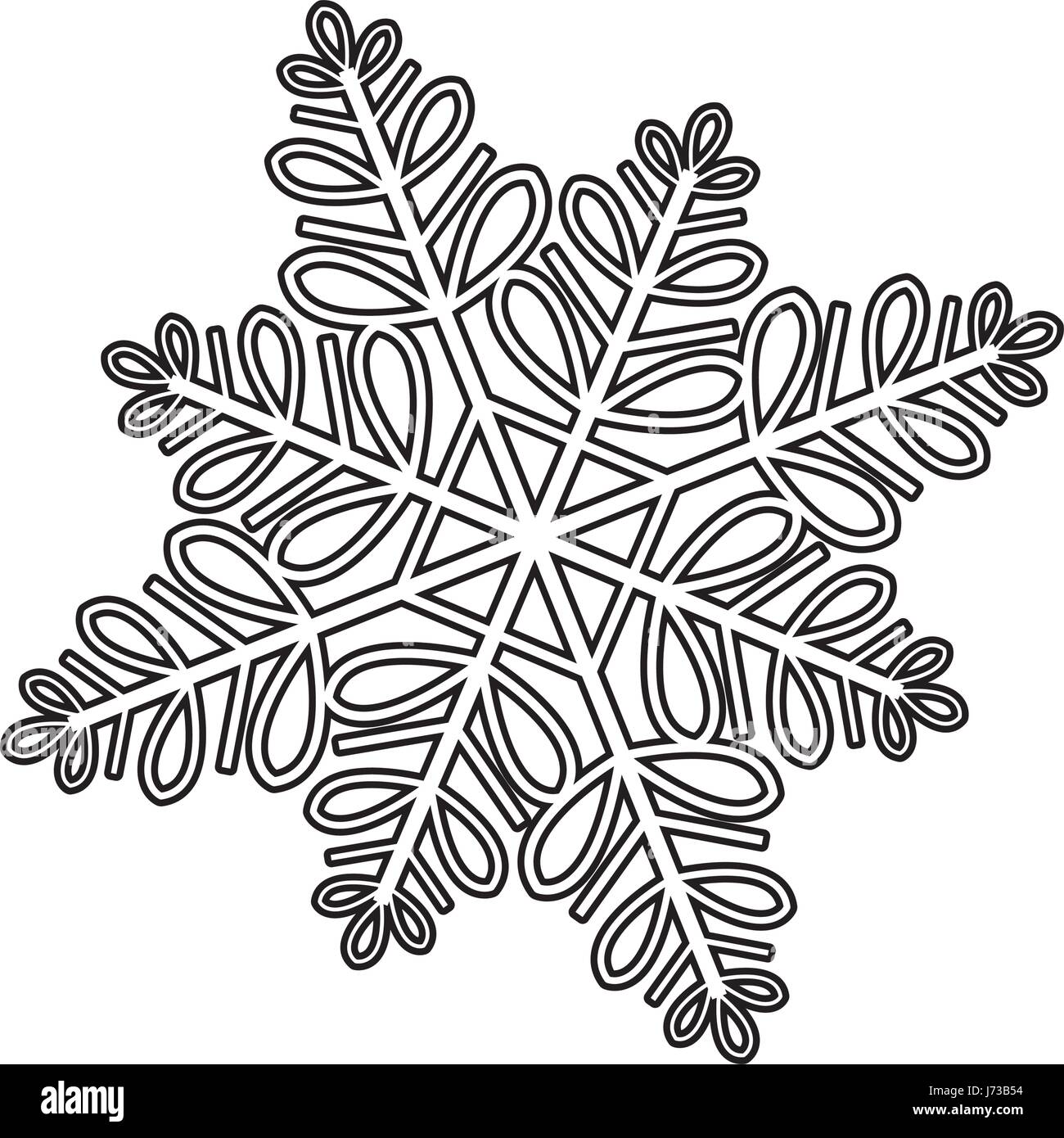 christmas snowflakes winter cold frozen image outline Stock Vector ...