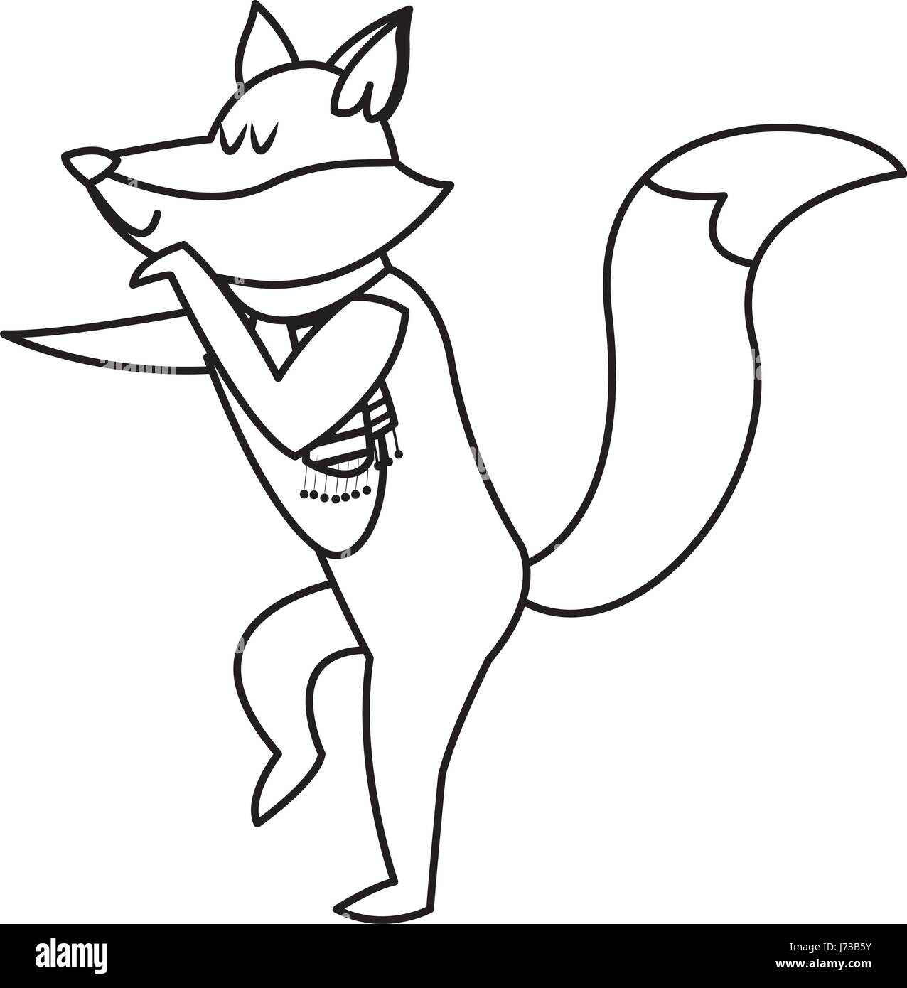 Fox vector celebration card Black and White Stock Photos & Images - Alamy
