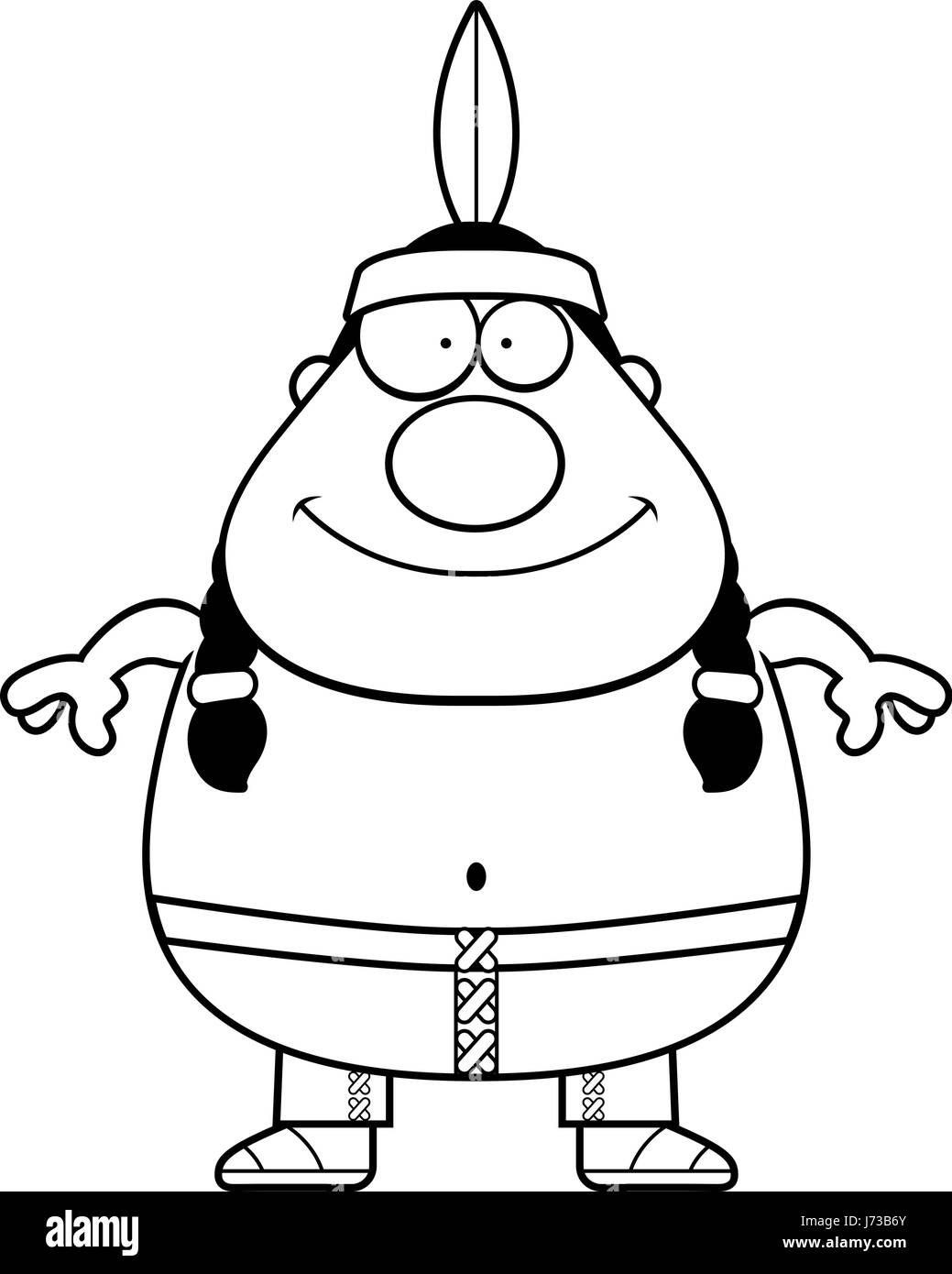 A happy cartoon Native American standing and smiling Stock Vector Image ...