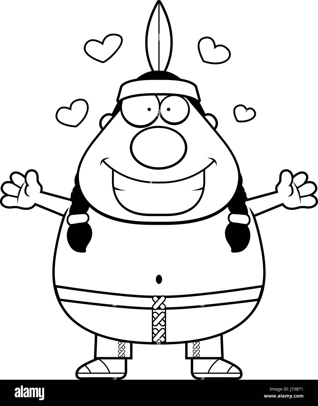 A happy cartoon Native American ready to give a hug Stock Vector Image ...