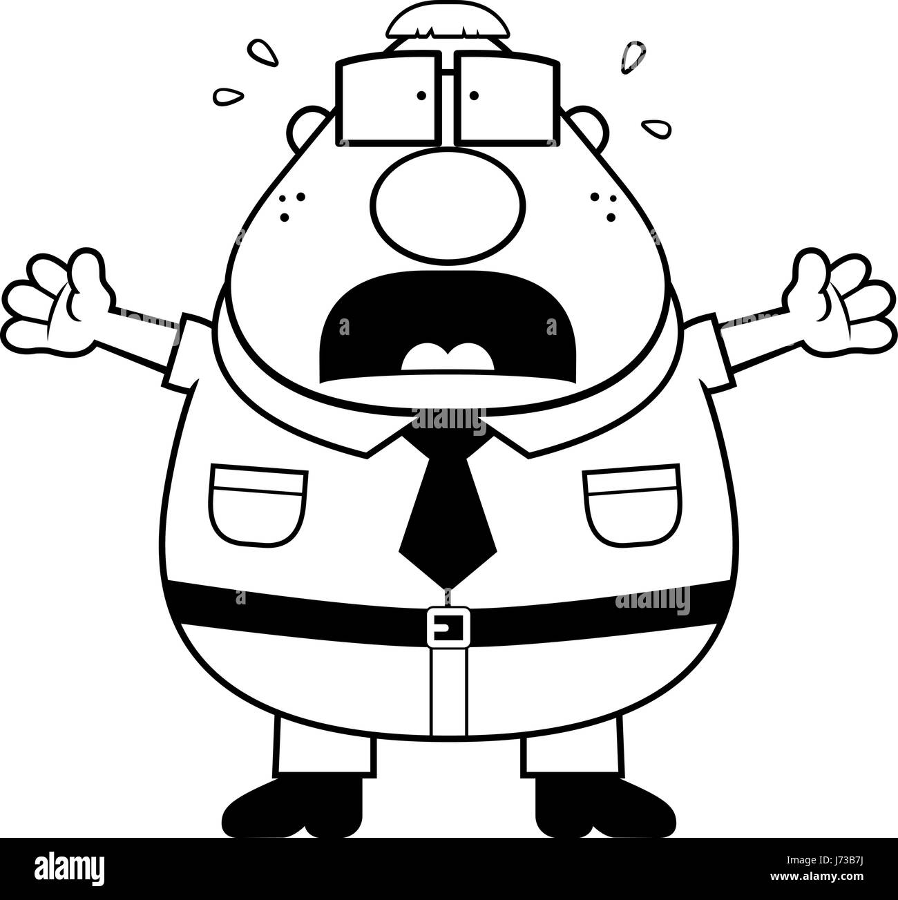 A cartoon nerd with a scared expression Stock Vector Image & Art - Alamy