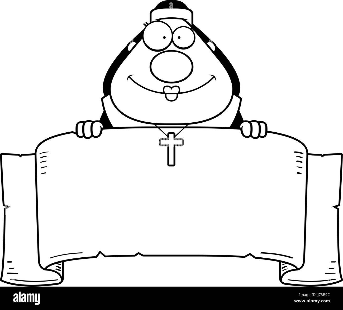 Cartoon illustration nun sign Black and White Stock Photos & Images - Alamy
