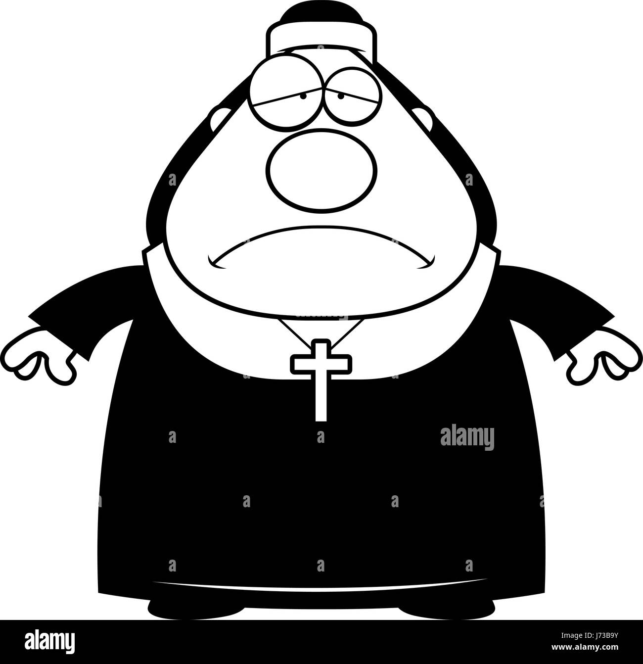A cartoon illustration of a nun looking sad Stock Vector Image & Art ...