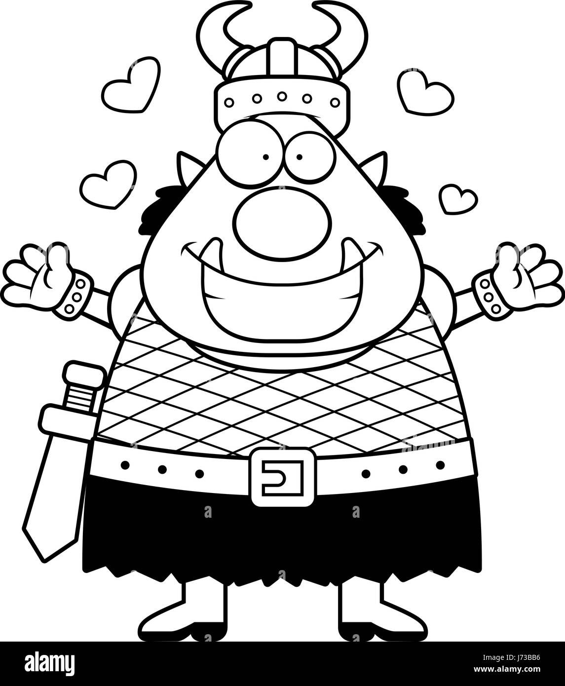 A cartoon illustration of an orc ready to give a hug Stock Vector Image ...