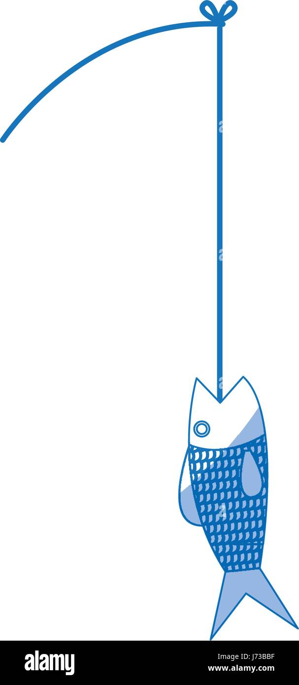 fishing rod and fish fresh food image Stock Vector Image & Art - Alamy