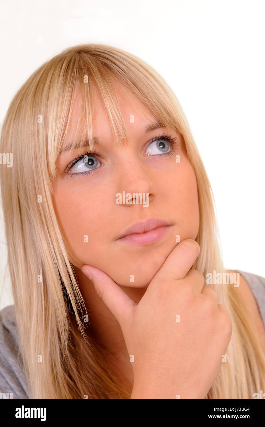 woman meditative puzzle over young younger girl girls dapper accosting ...