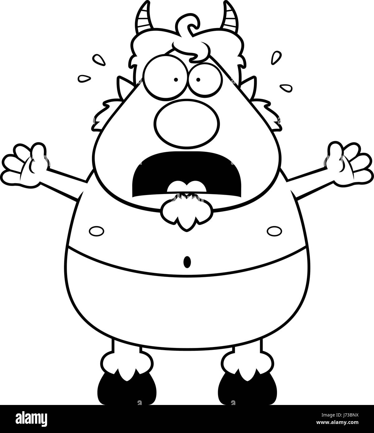 A cartoon illustration of a satyr looking scared Stock Vector Image ...