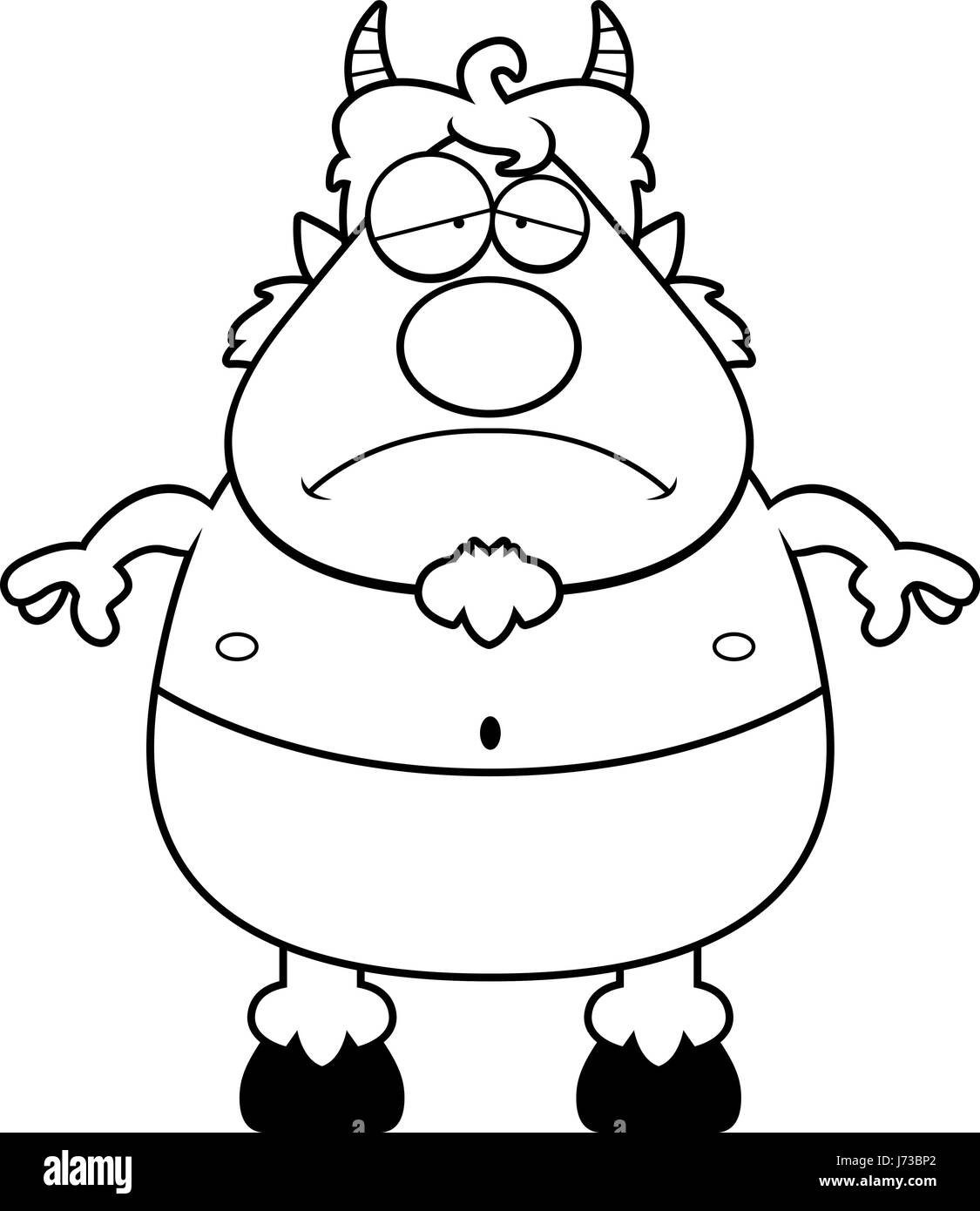 A cartoon illustration of a satyr looking tired Stock Vector Image ...